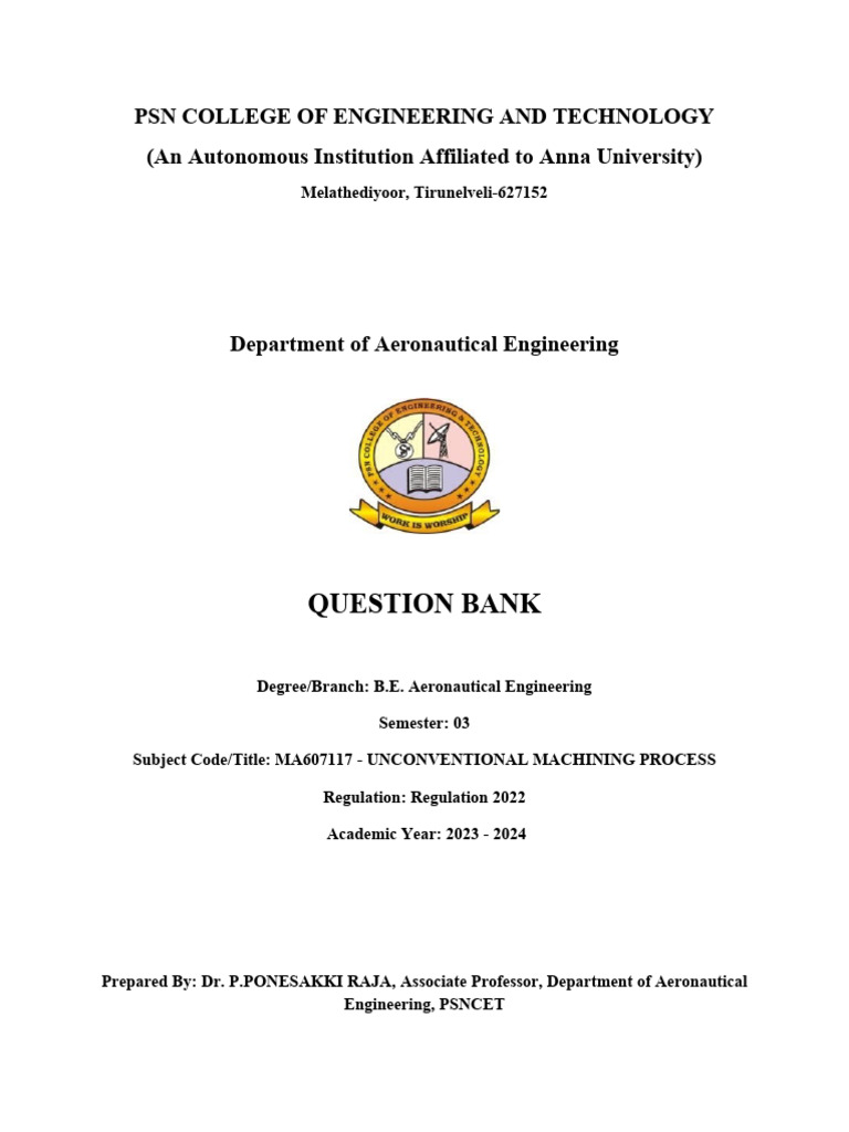 Unconventional Machining Process | PDF | Technology & Engineering