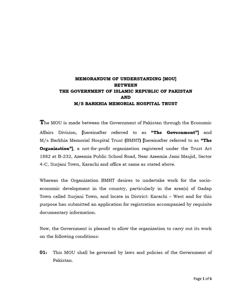 Mou Draft | PDF | Taxes | Justice