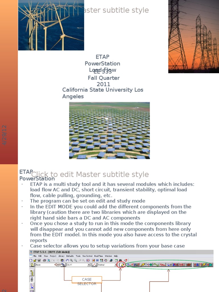 Etap | PDF | Electrical Impedance | Electric Generator