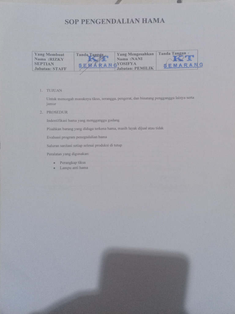 SOP Pengendalian Hama | PDF