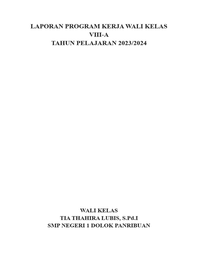 ProgramKerjaWaliKelas TL | PDF
