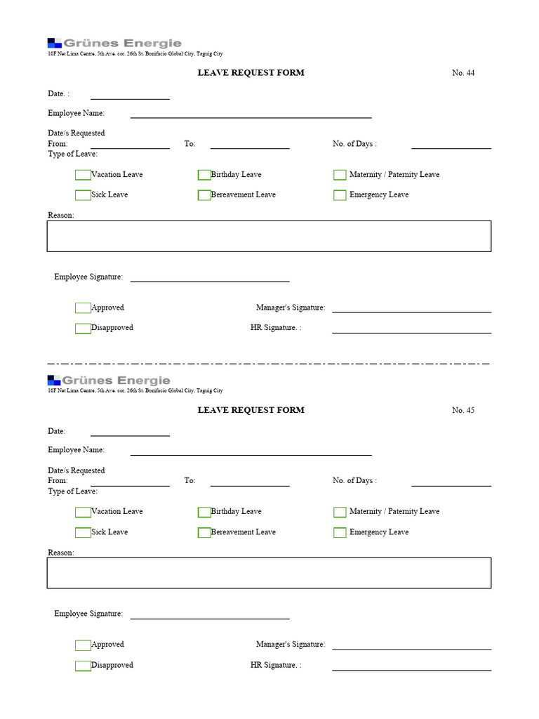 Leave Form | PDF