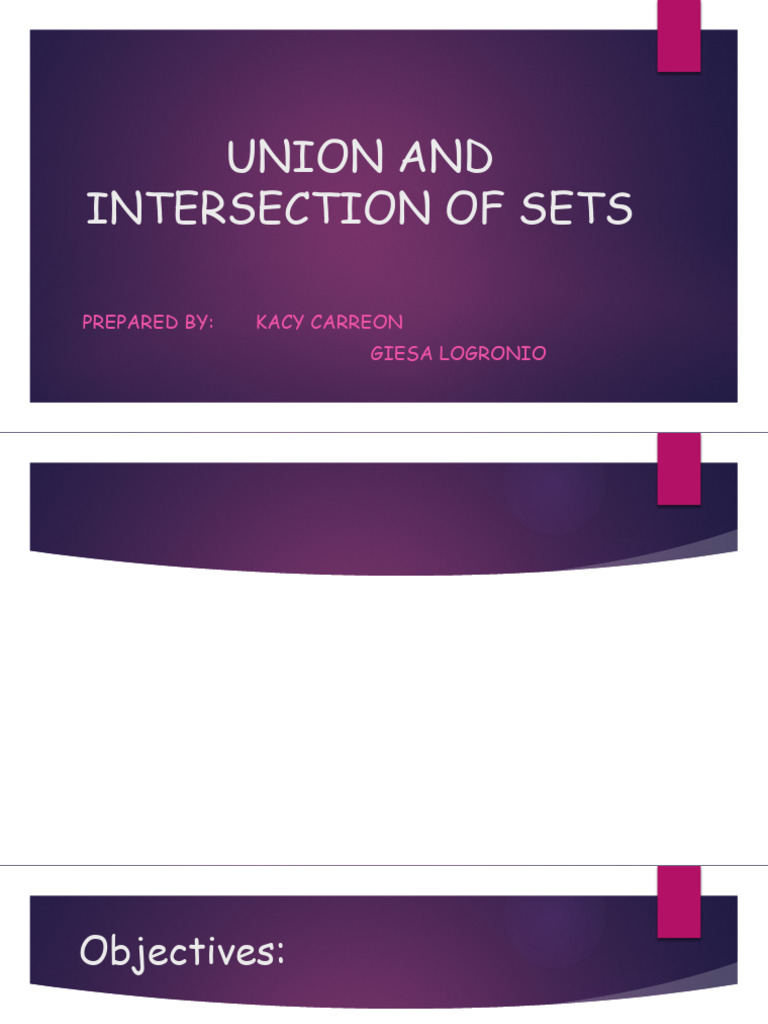PPT for Union and Set | PDF