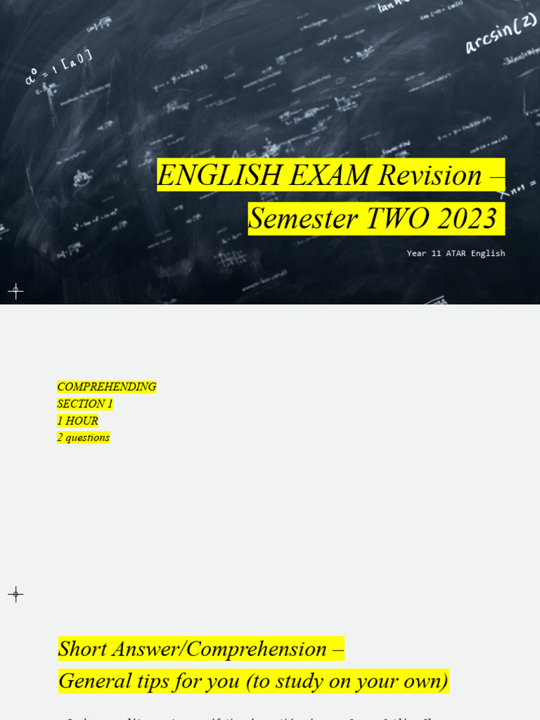 Semester 2 Exam Revision - 2023 | Download Free PDF | Reading Comprehension