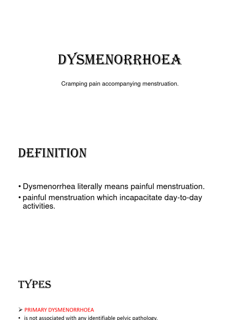 Dysmenorrhoea | PDF