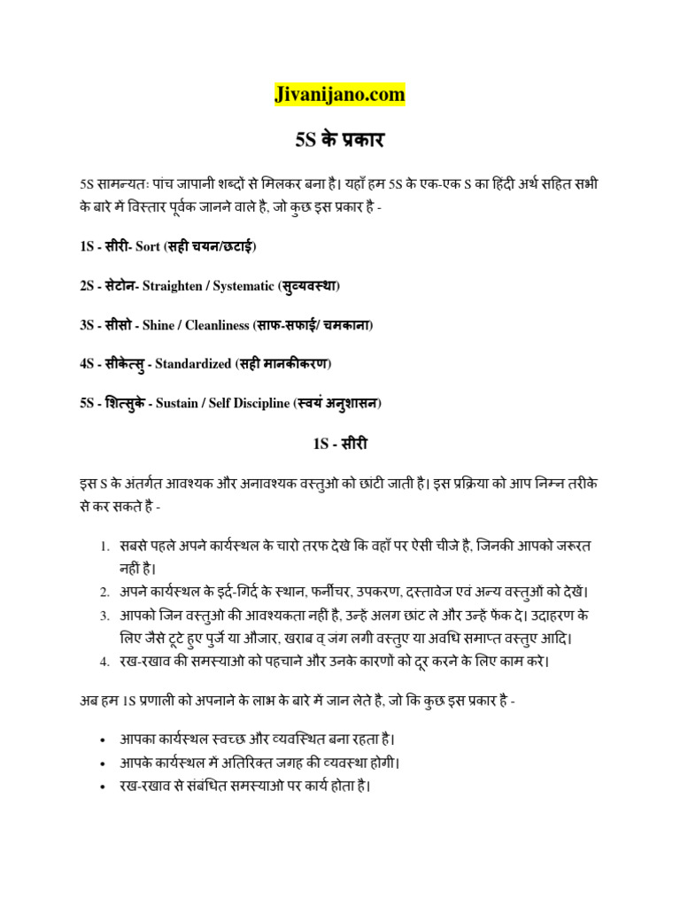 5s in Hindi | PDF