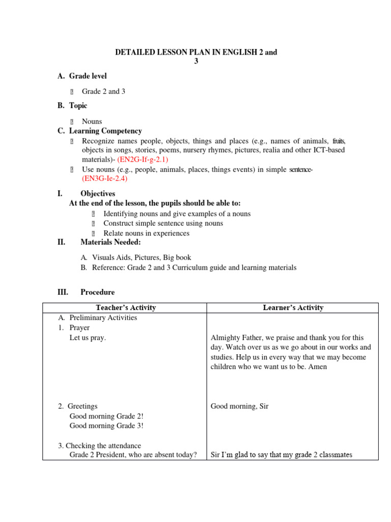 LP Dausin | PDF | Noun | Lesson Plan