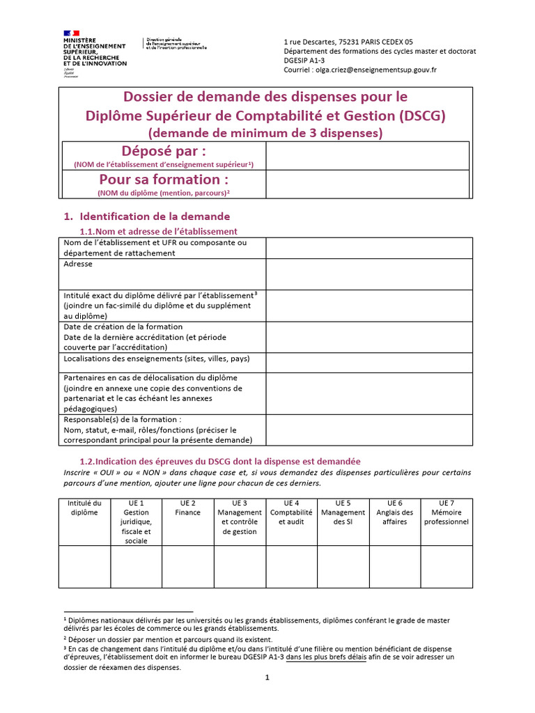 formulaire-de-dispenses-pour-le-dipl-me-sup-rieur-de-comptabilit-et-de ...