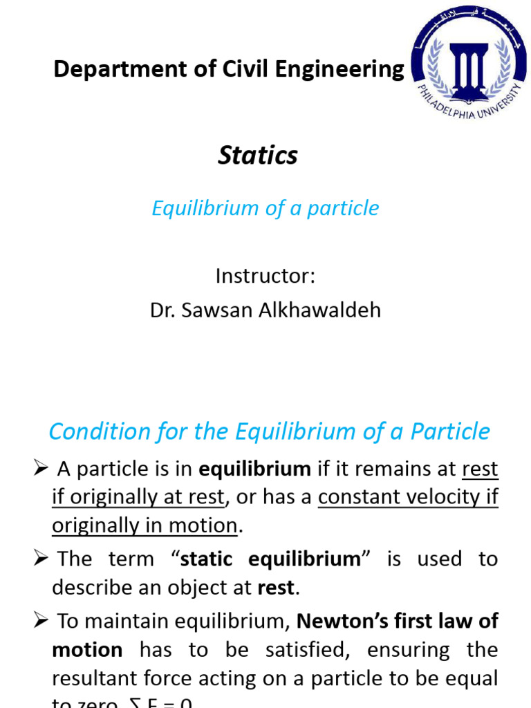 Chapter (3) Equilibrium of A Particle | PDF