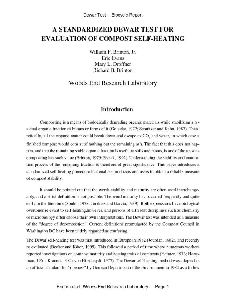 Standardized Dewar test | PDF | Compost | Laboratories