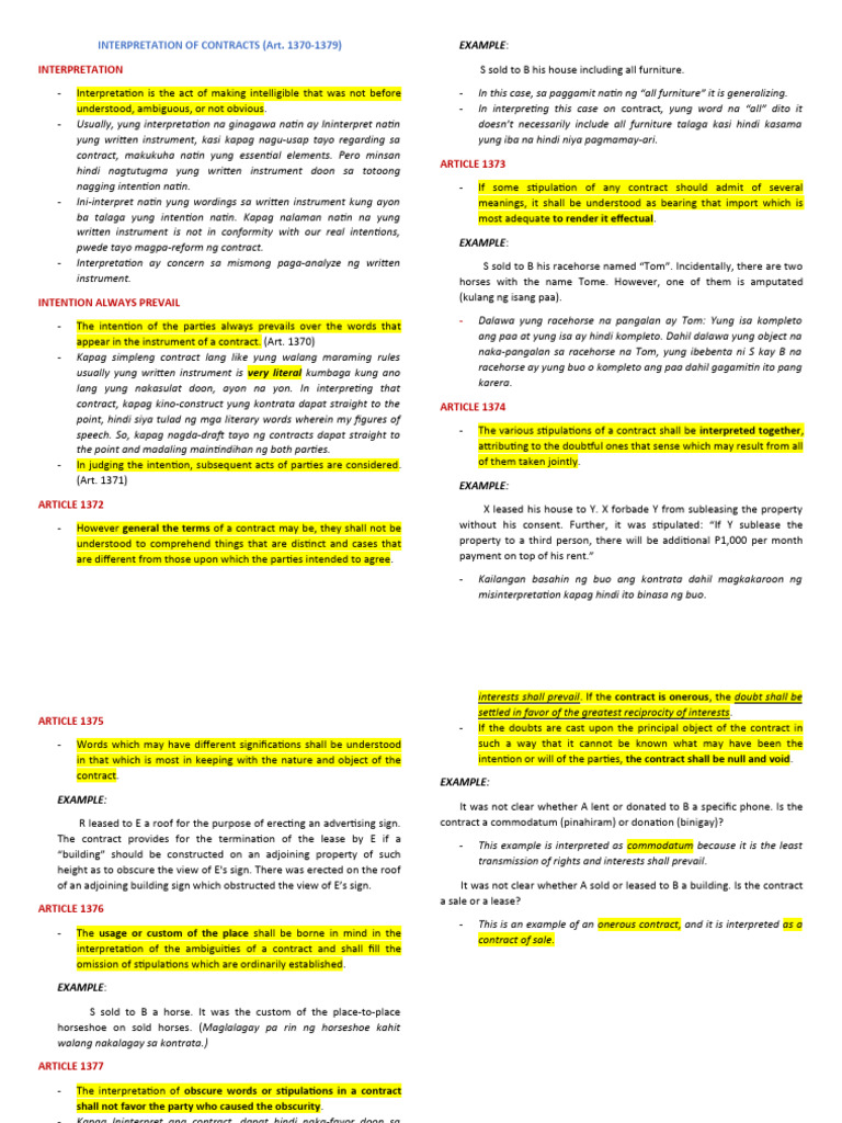 Interpretation of Contracts | PDF