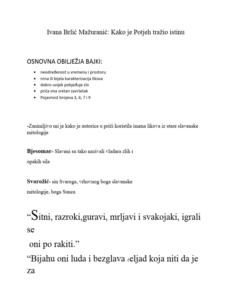 Kako Je Potjeh Tražio Istinu | PDF