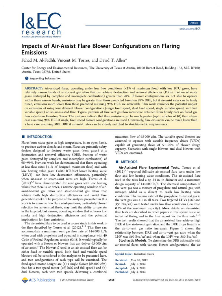 Flare Blower Configurations & Emissions | PDF