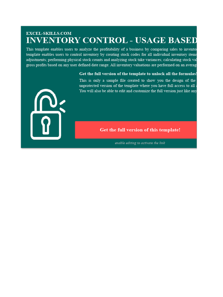 Inventory Usage Sample | PDF