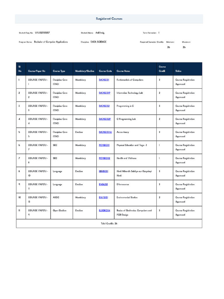 Student Internal Assessment Marks | PDF