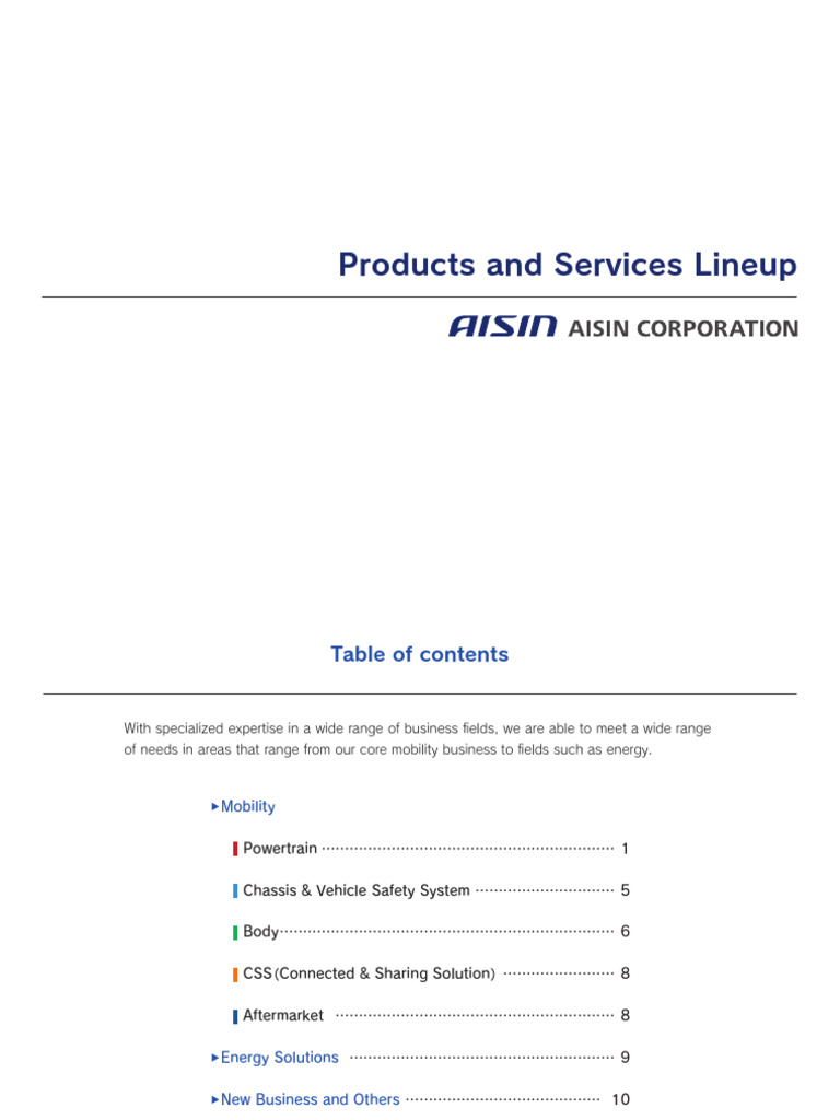 AISIN Catalog Product | PDF