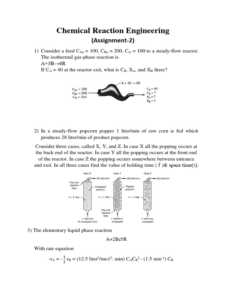 Assignment 2 Reactor Design Single Reaction | PDF | Chemical Reactor ...