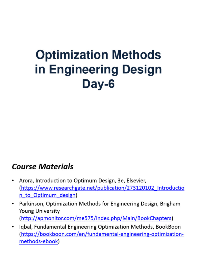 Optimumengineeringdesign Day6 | PDF | Teaching Methods & Materials