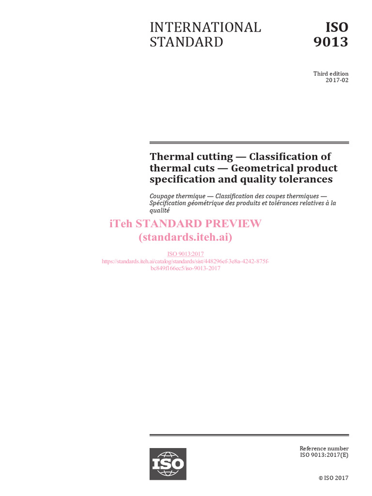 Iso 9013 2017 | Download Free PDF | International Organization For ...