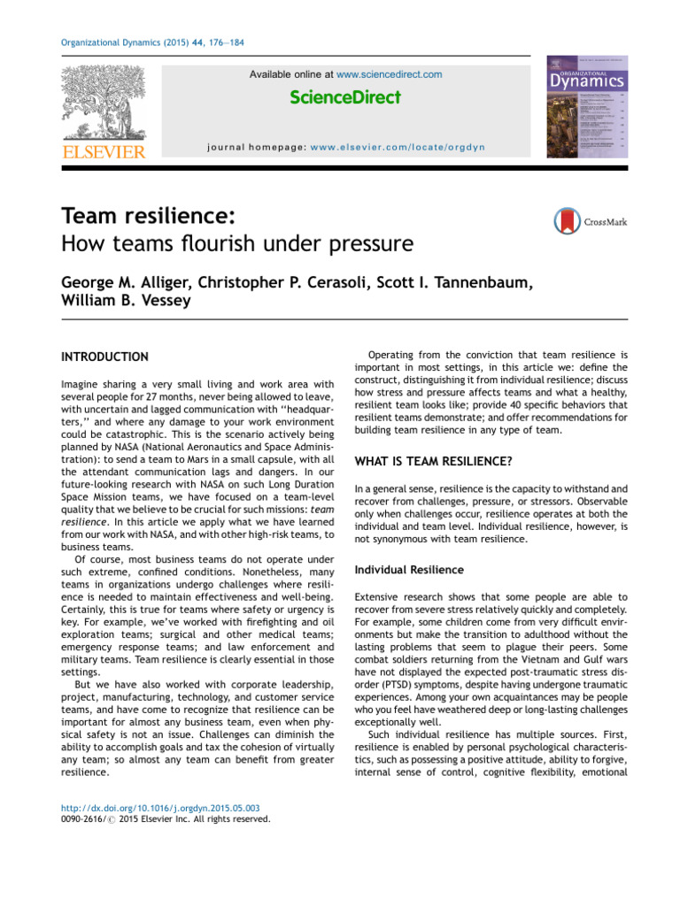 How Teams Flourish Under Pressure | PDF | Psychological Resilience | Stress (Biology)