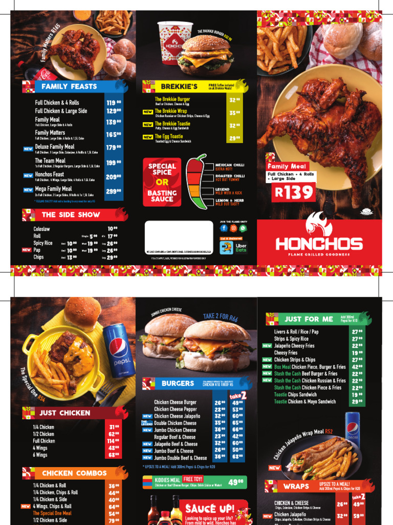 Honchos Sa Menu Final | PDF