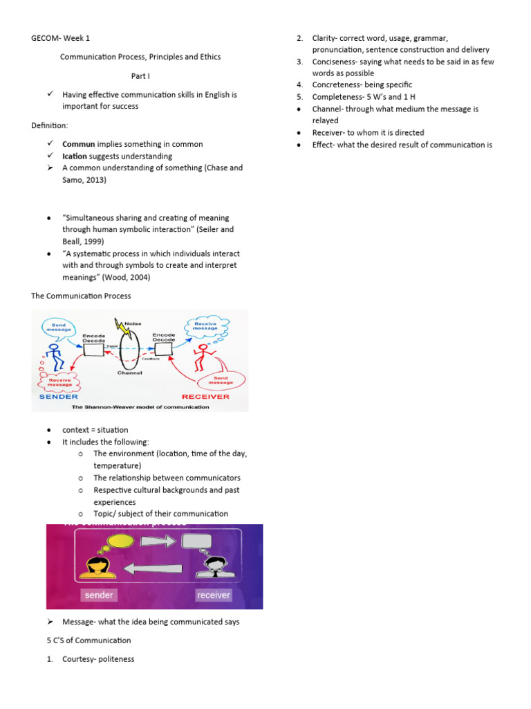 GECOM Week 1 Lecture On Intro To Communication | PDF | Career & Growth