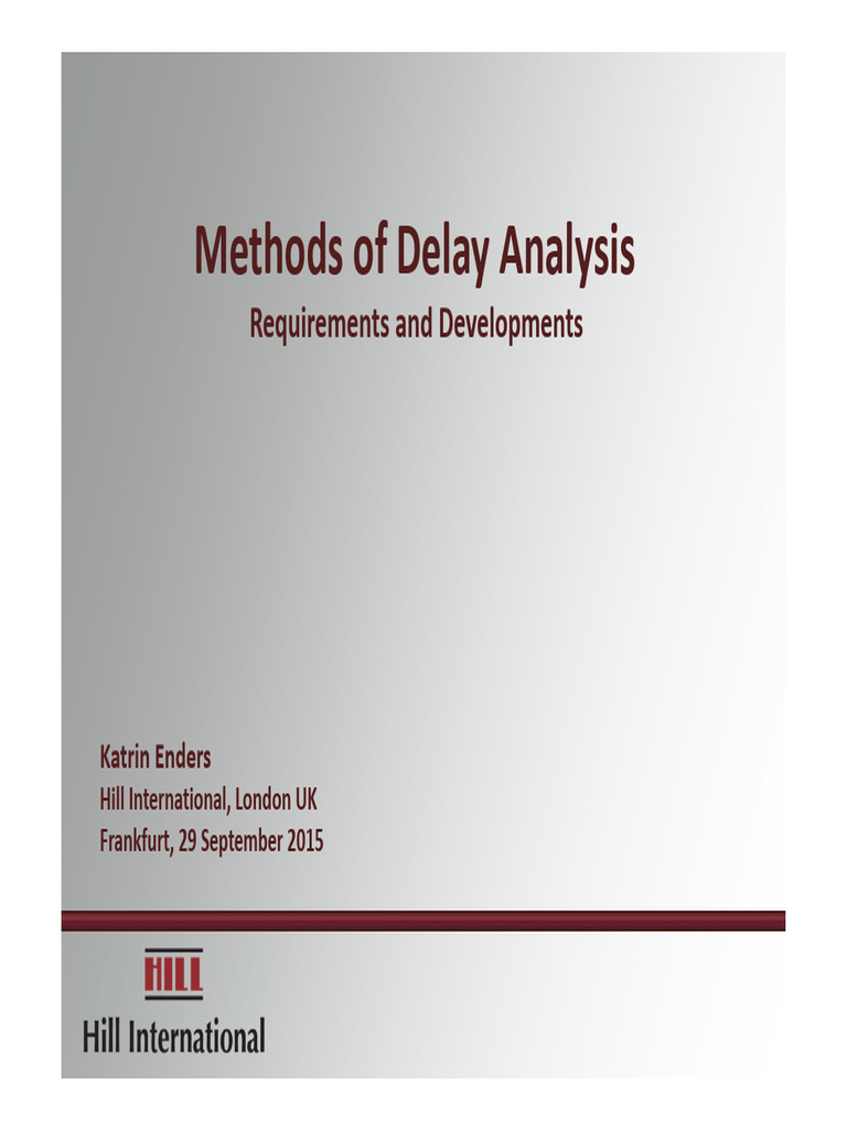Methods of Delay Analysis _ Requirements and Developments | PDF