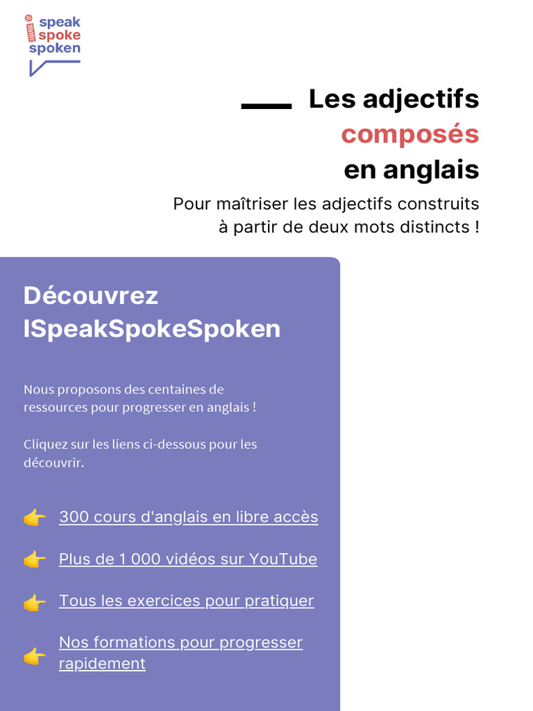 Adjectifs composés en anglais : guide pratique | PDF