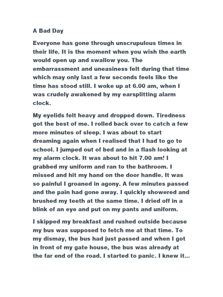 A Bad Day | PDF