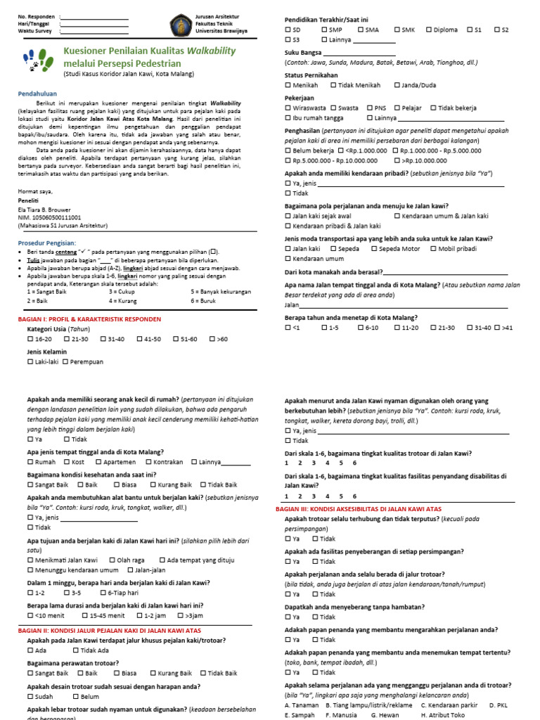Contoh Form Walk Index | PDF
