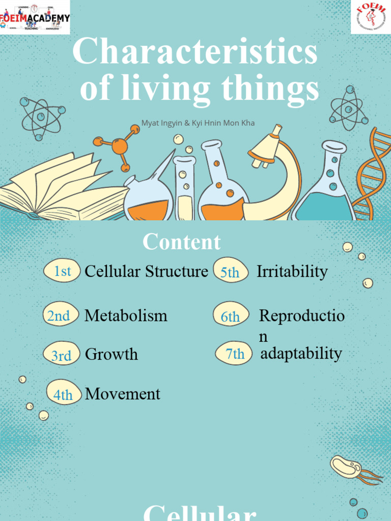 Characteristics of Living Things | PDF | Cell (Biology) | Metabolism