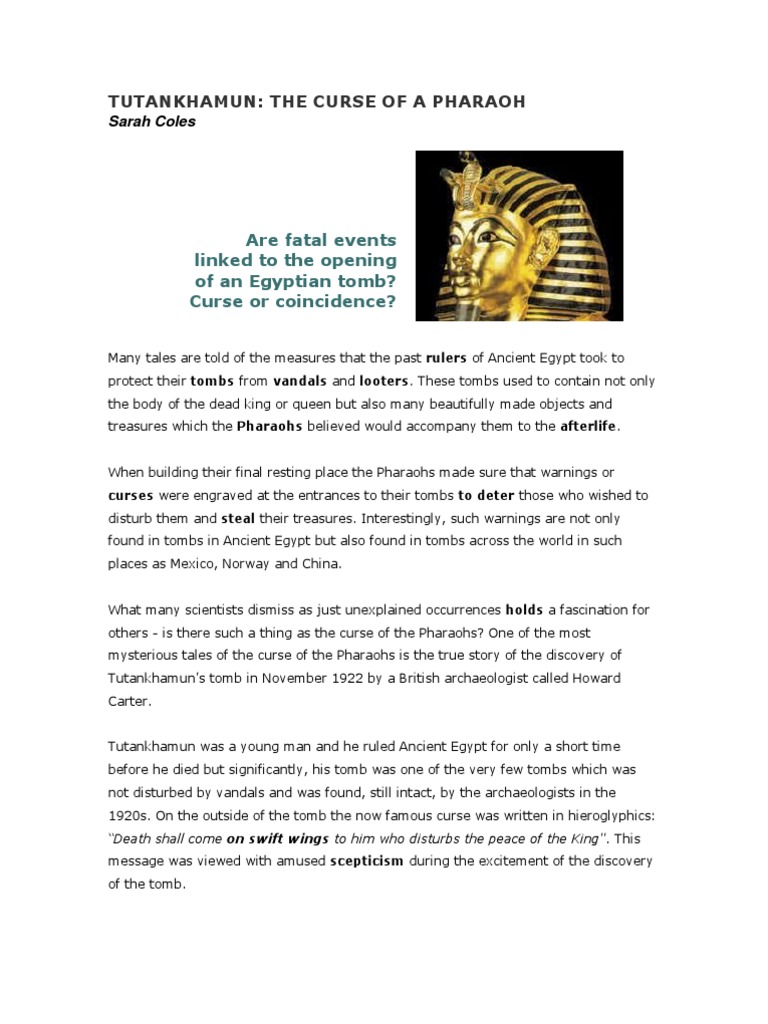 The Curse of A Pharaoh | PDF | Tutankhamun