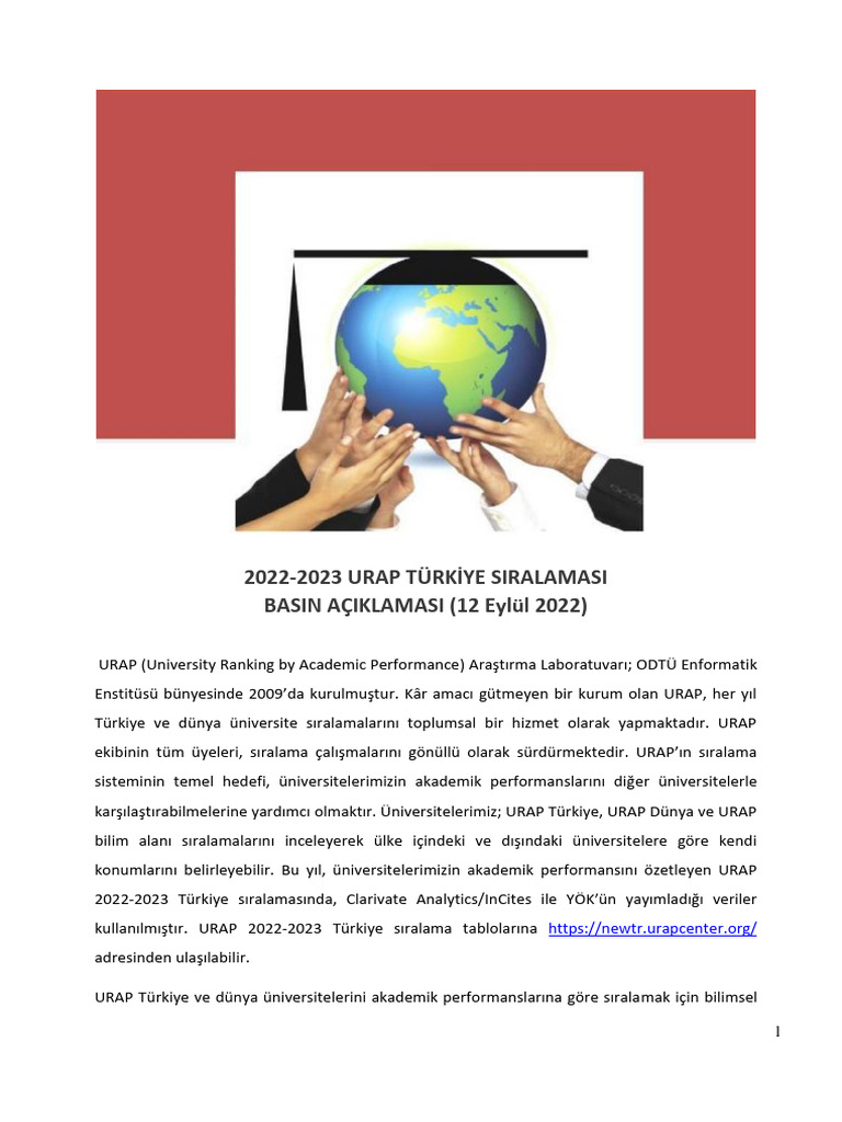 2022-2023 Türki̇ye Siralamasi Raporu-12 Eylul 2022 | PDF