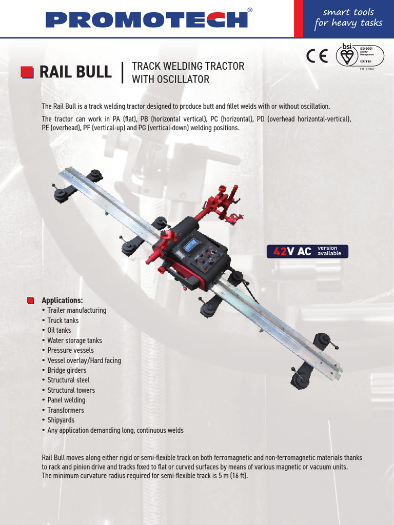 Rail Bull - Track Welding Tractor With Oscillator - 21.10 | PDF