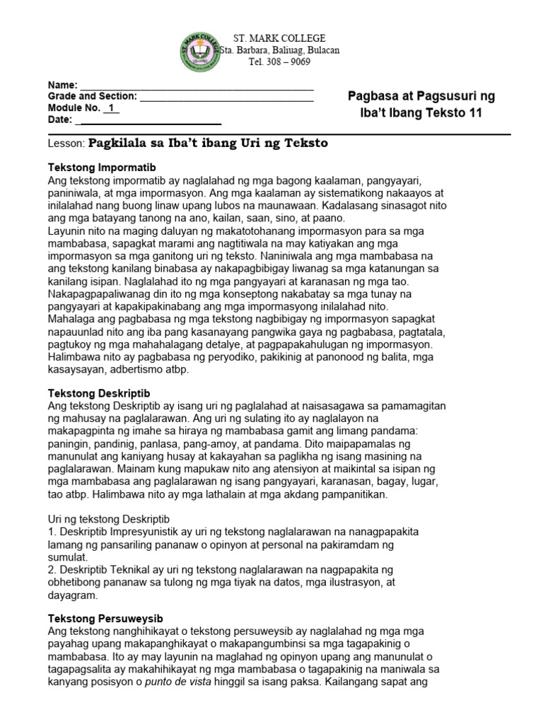 PAGBASA-AT-PAGSURI-11-Module-15 | PDF