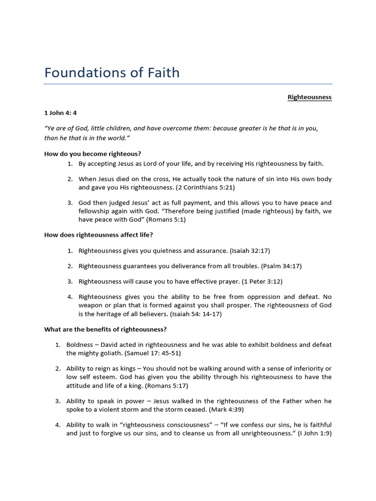Understanding Righteousness in Faith | PDF