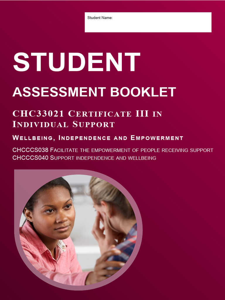 Wellbeing, Independence and Empowerment - Student Assessment Booklet V1.2 | PDF | Competence ...