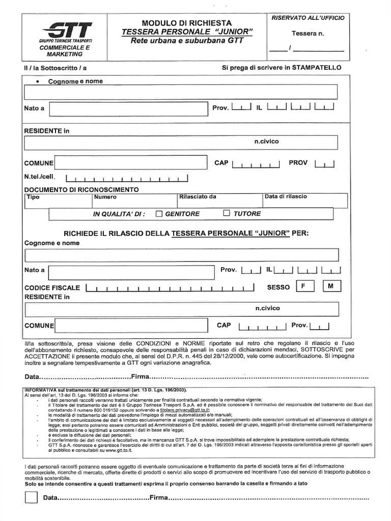modulo_richiesta_tessera_junior | PDF