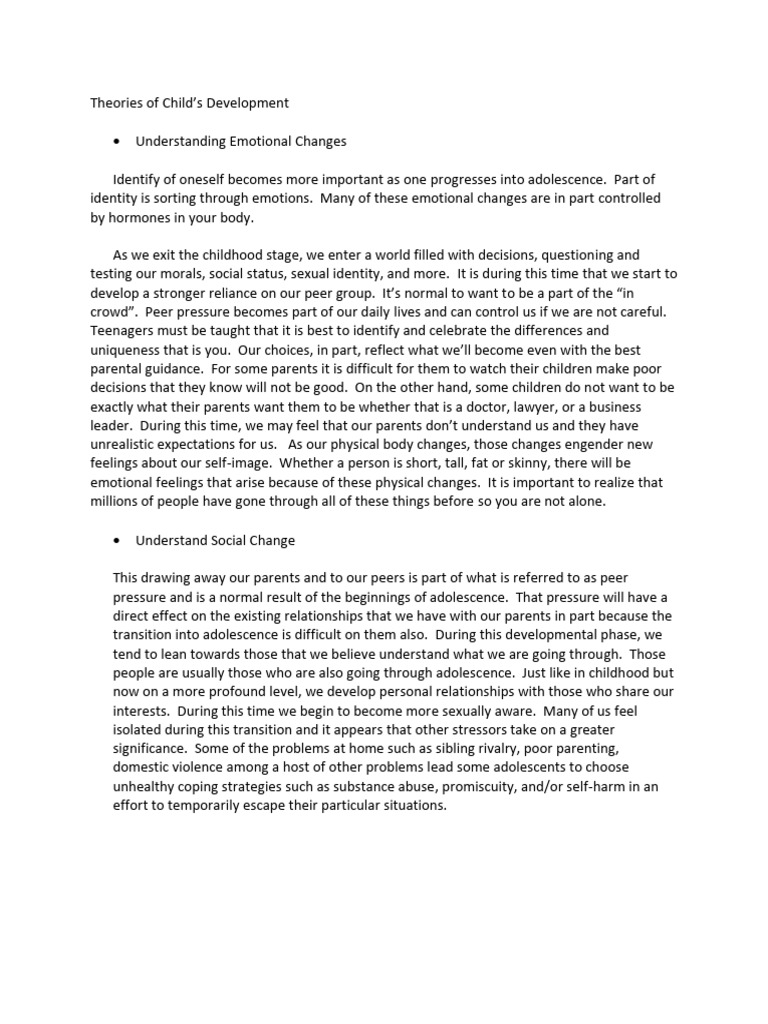 Theories of Child | PDF