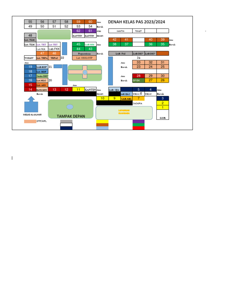Denah Ruang Kelas PSAS 2023-2024 - New | PDF