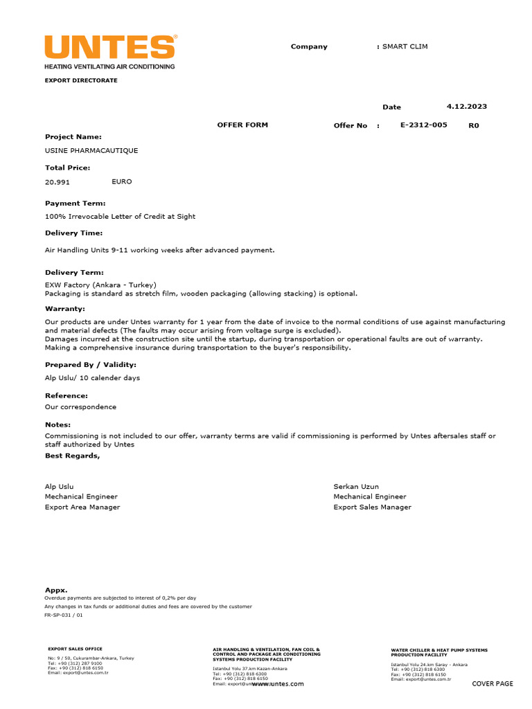 E 2312 005 Offer Form | PDF