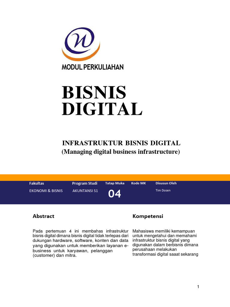 MODUL 4 BISNIS DIGITAL - Infrastruktur Bisnis Digital | PDF