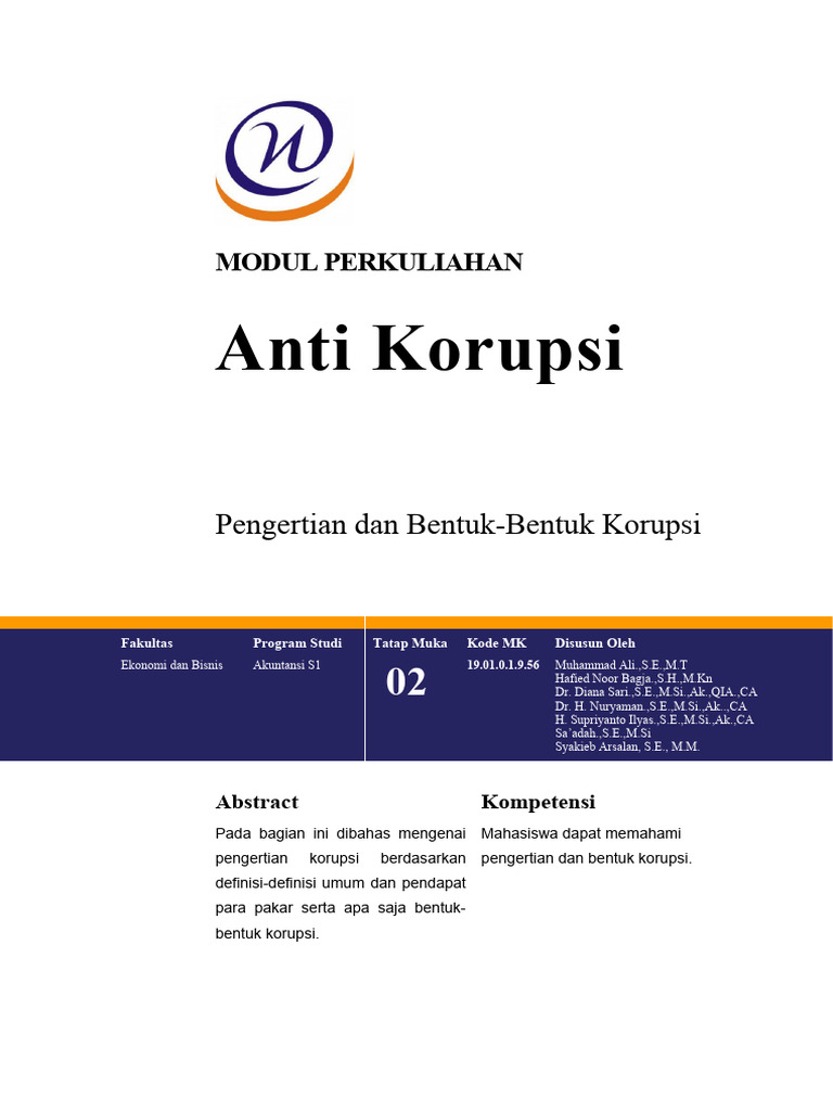 Modul 2. Pengertian Dan Bentuk-Bentuk Korupsi | PDF | Karier & Perkembangan | Ilmu Sosial