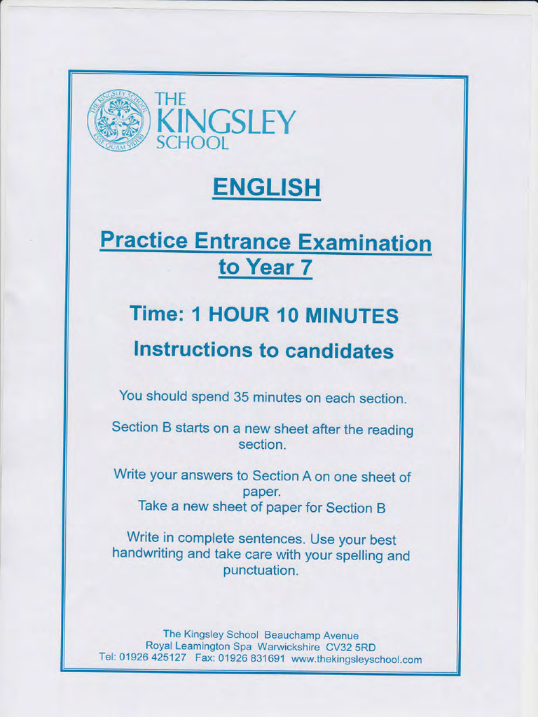 Y7 English Practice Paper+ +Harry+Potter | PDF