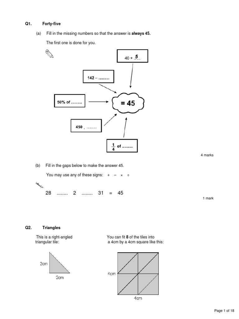 11plus-Mathematics Radnor | PDF | Area | Geometry