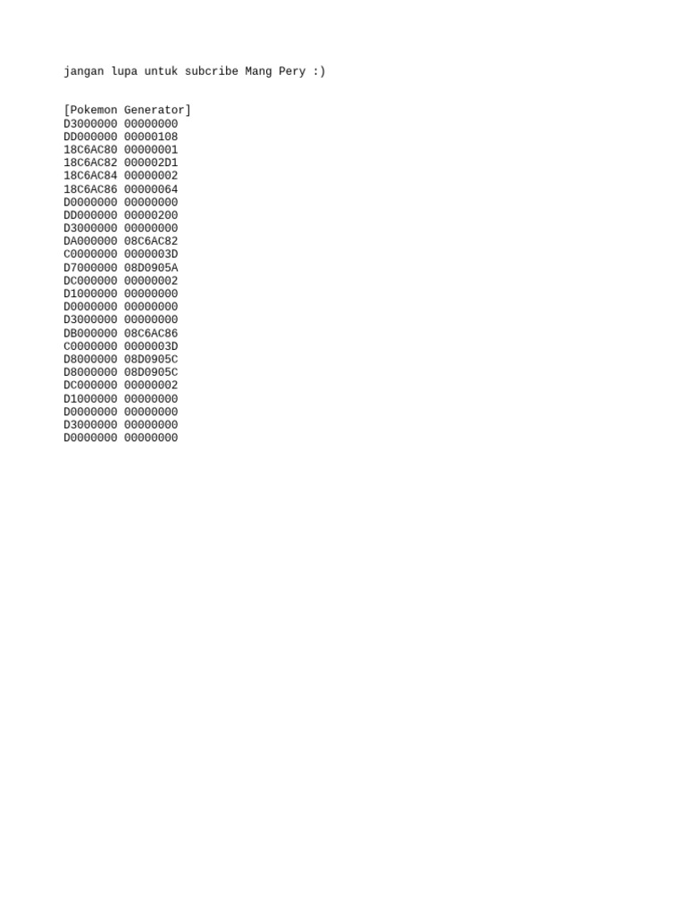 ORAS Cheat Codes for PokéGen | PDF