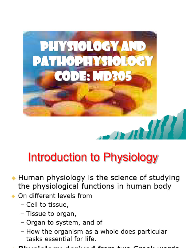 Physiology and Pathophysiology Introduction | PDF