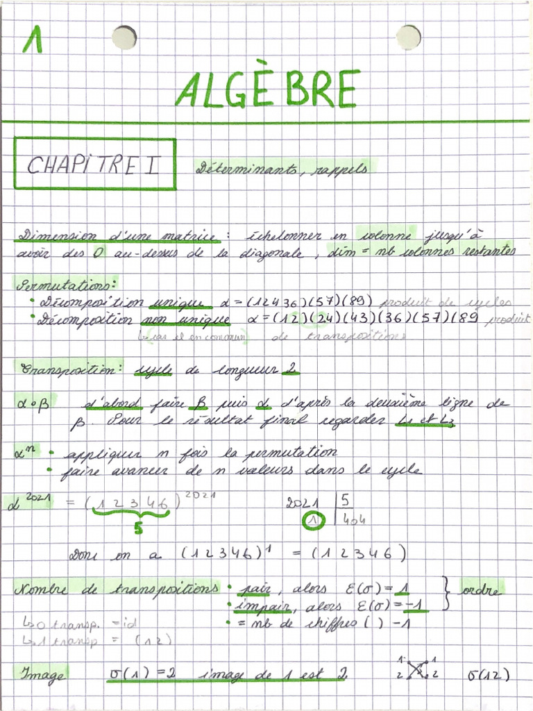 Fiches Algèbre | PDF
