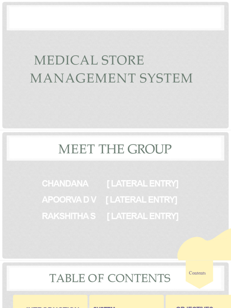 MEDICAL STORE MANAGEMENT SYSTEM | PDF