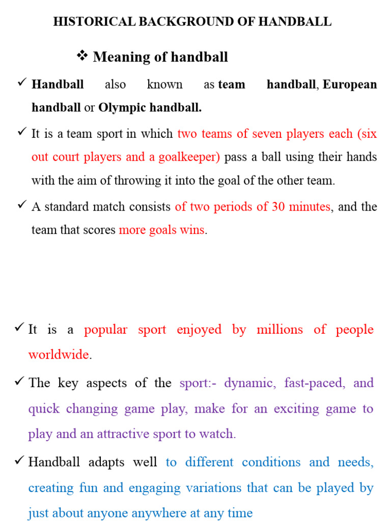 Historical Background of Handball Edited | PDF | Referee | Sports